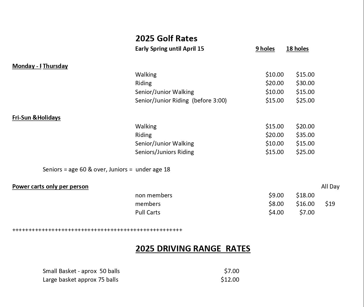 Rates - Oak Harbor Golf Club